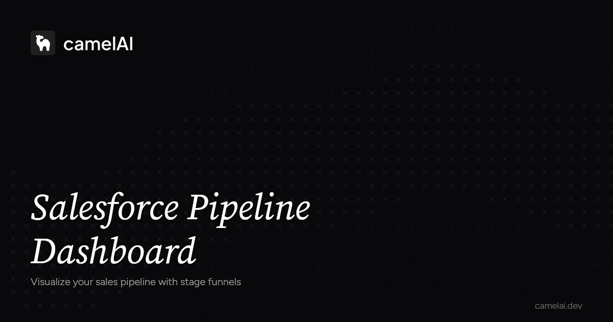 Build a Salesforce Pipeline Dashboard with AI | camelAI